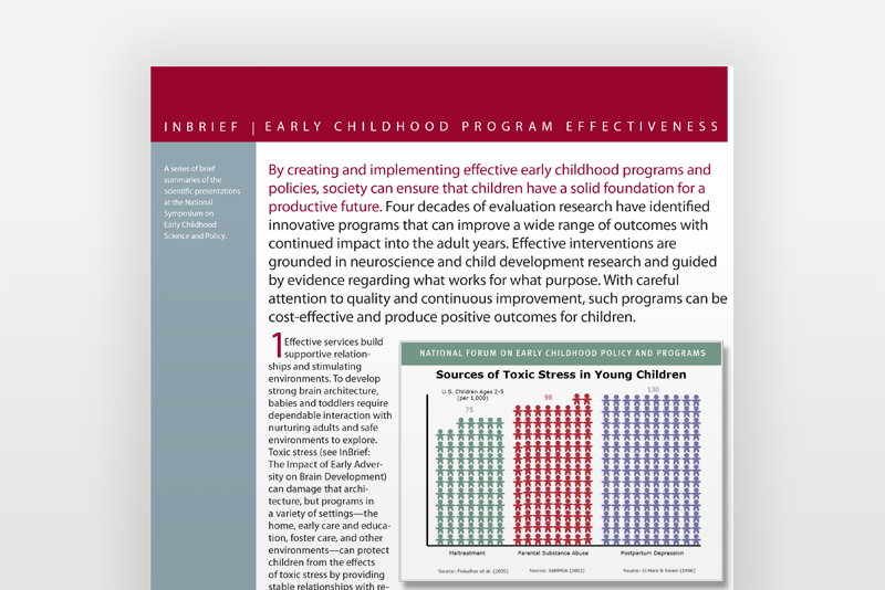 Inbrief Early Childhood Program Effectiveness